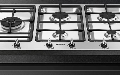 Smeg Classic 90cm 5 Burner Gas Cooktop Ultra Low Profile PSA9062 ...
