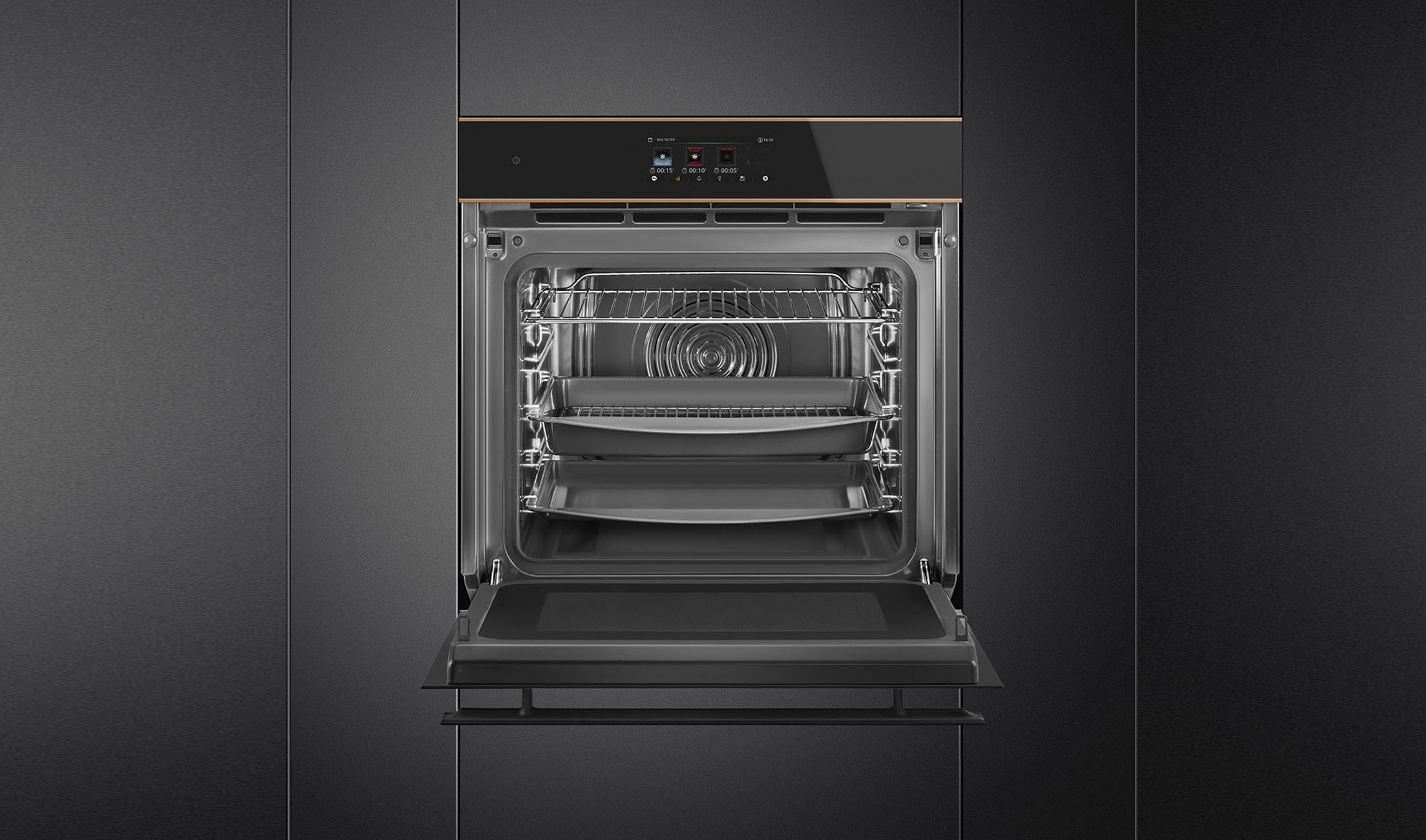 Smeg 60cm Dolce Stil Novo SpeedWave XL Oven - Black Glass with Copper ...