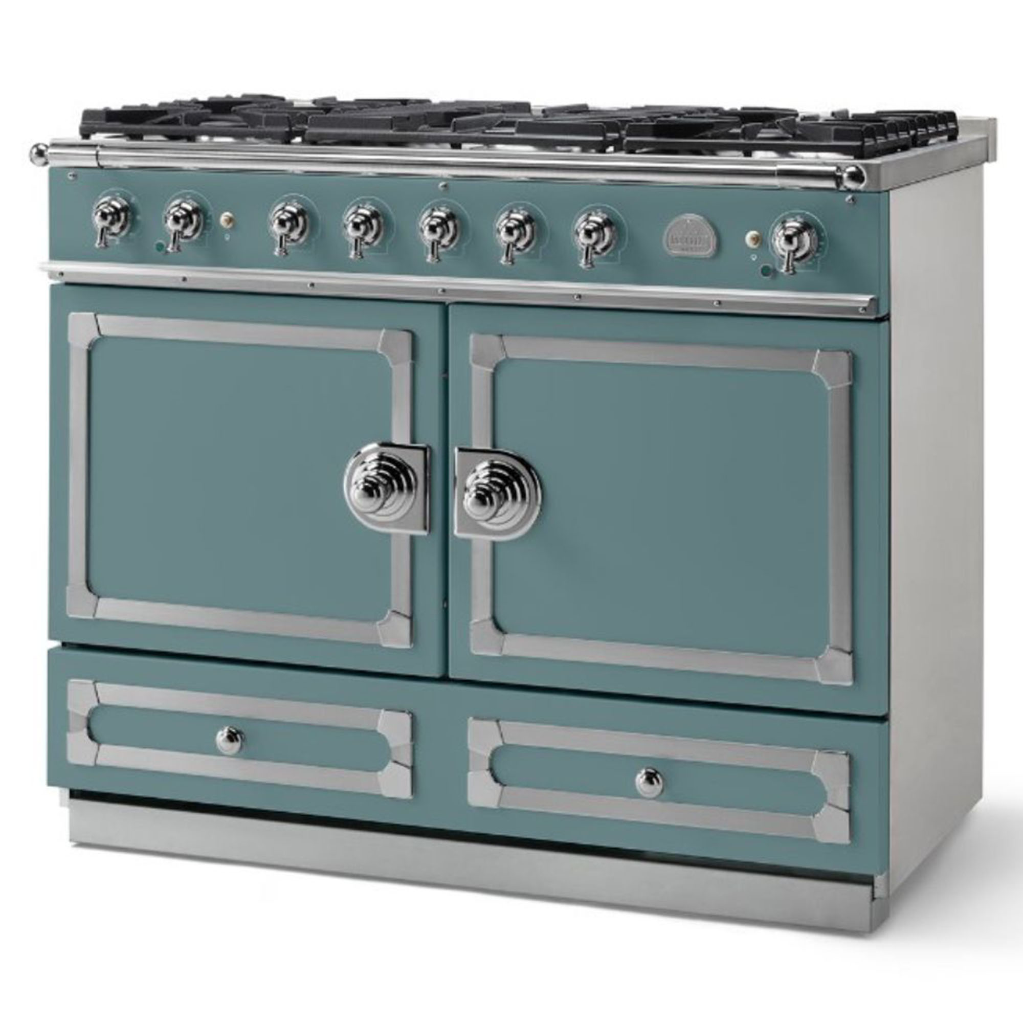 La Cornue CornuFe 110cm Dual Fuel Range Cooker - Ocean, Brushed Nickel ...