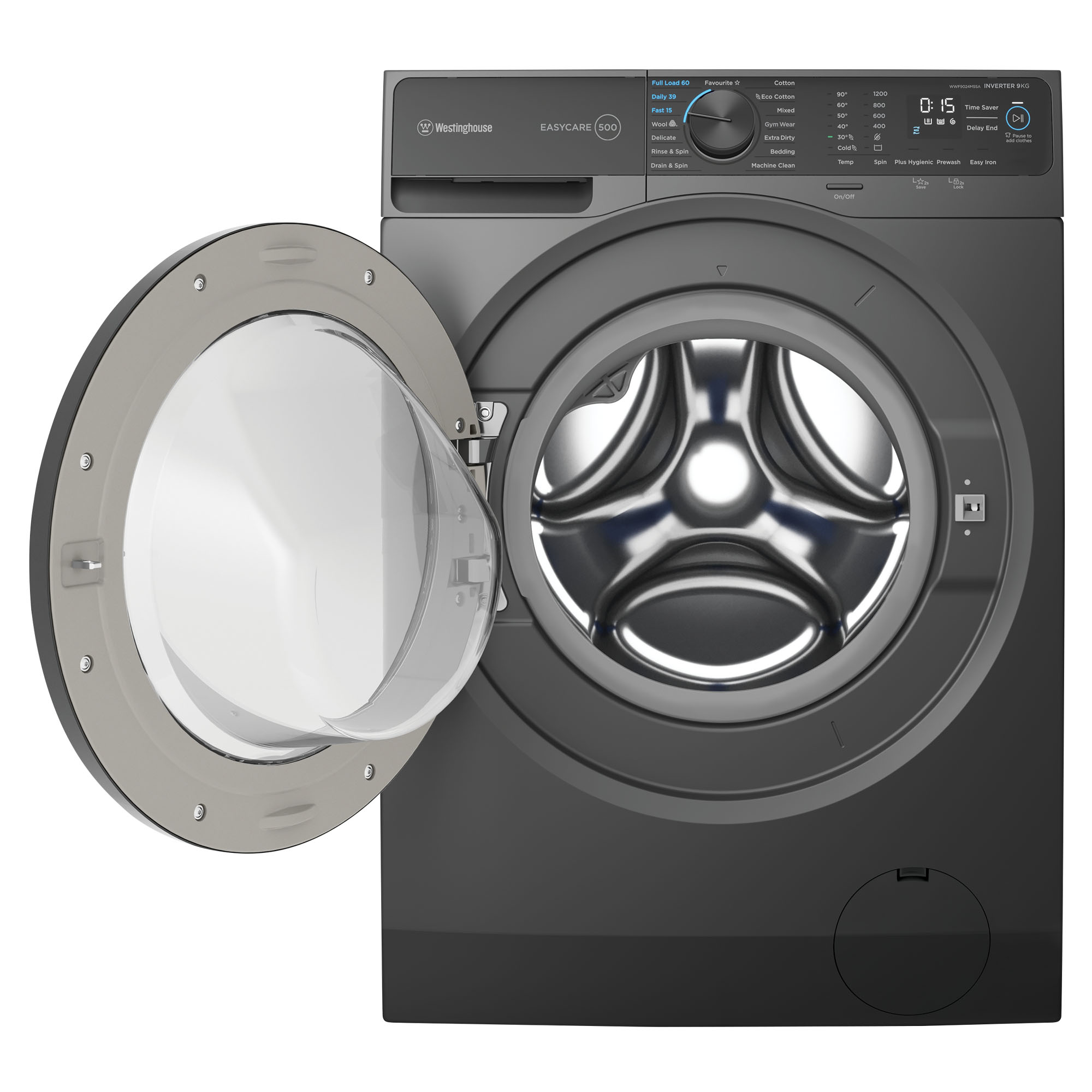 Westinghouse Dark Grey 9kg Front Loader Washing Machine 1200rpm ...