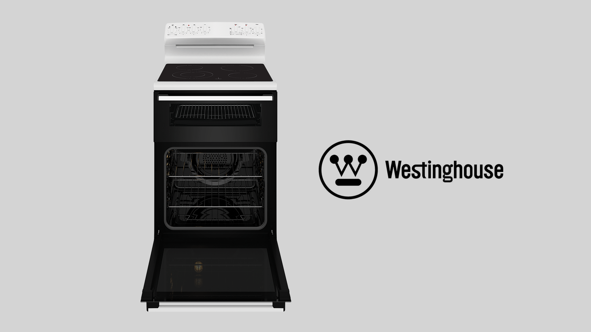 Westinghouse 60cm freestanding electric oven and ceramic cooktop, white ...