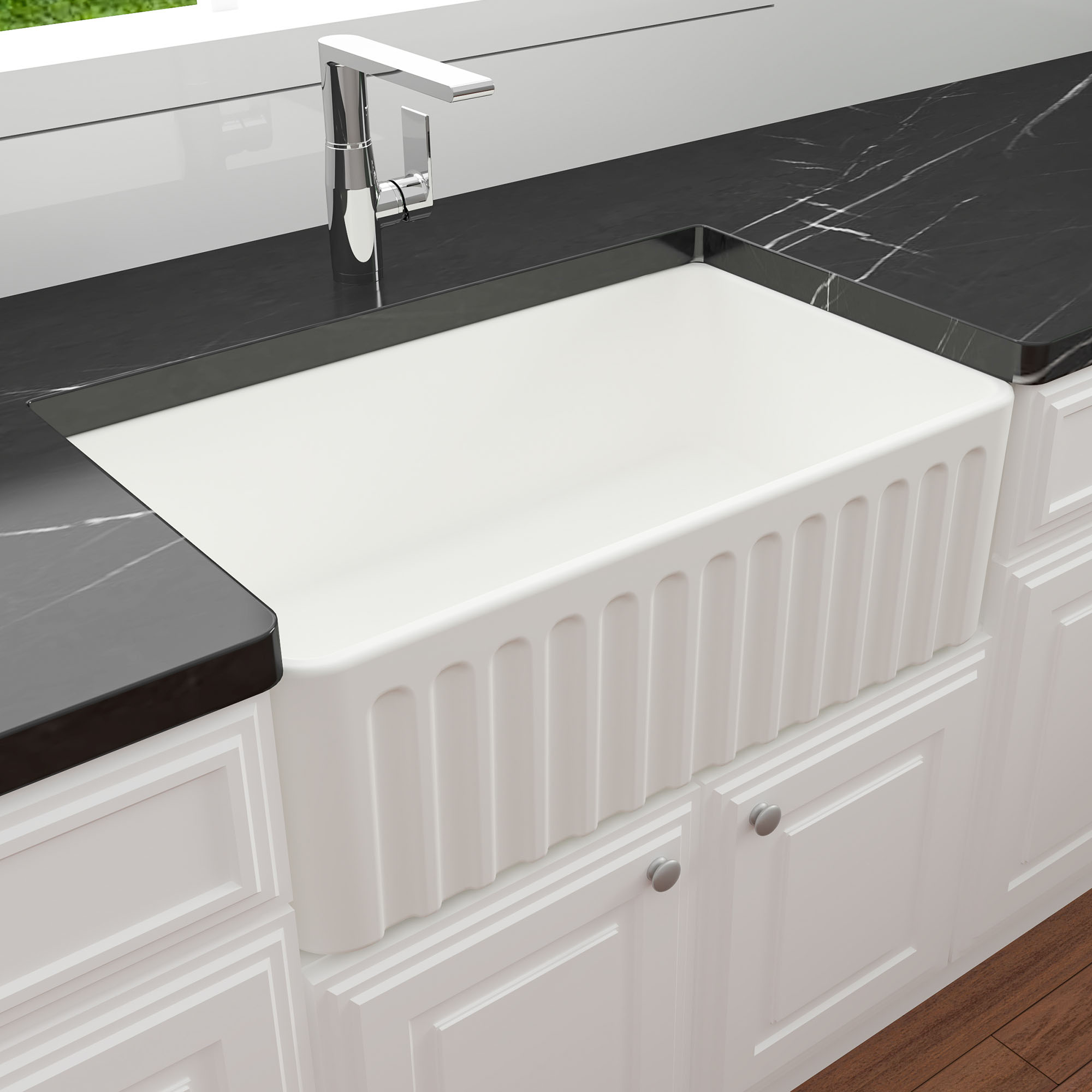 Turner Hastings Novi 75x46 Fireclay Butler Sink - Matte White NO753FS ...