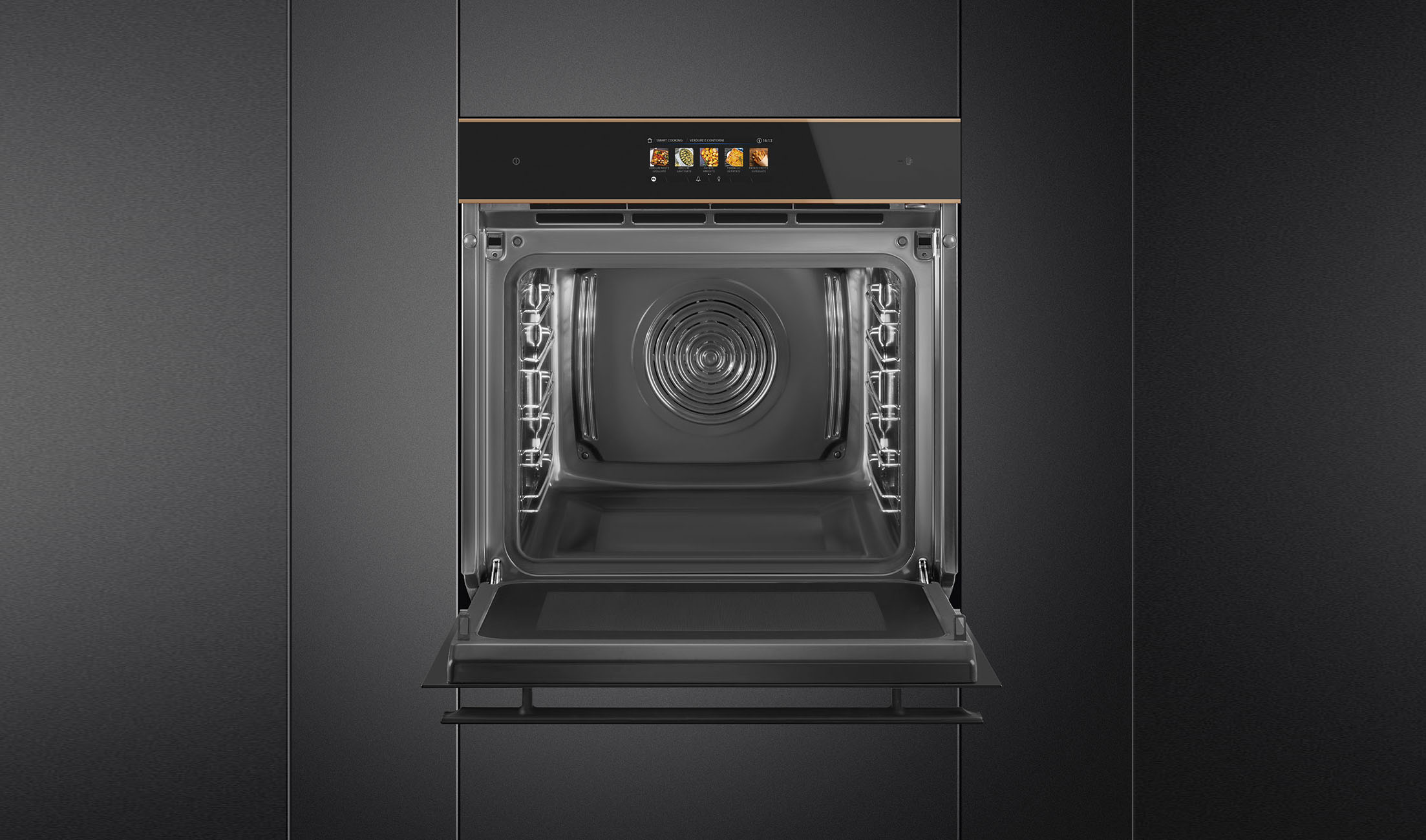 Smeg 60cm Dolce Stil Novo OmniChef Oven - Black Glass with Copper Trim ...