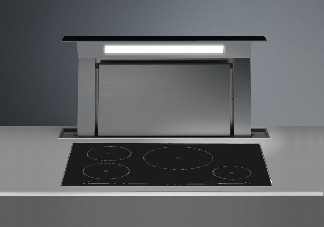 Falmec Downdraft System 90 cm downdraft with in-line motor Black Glass ...