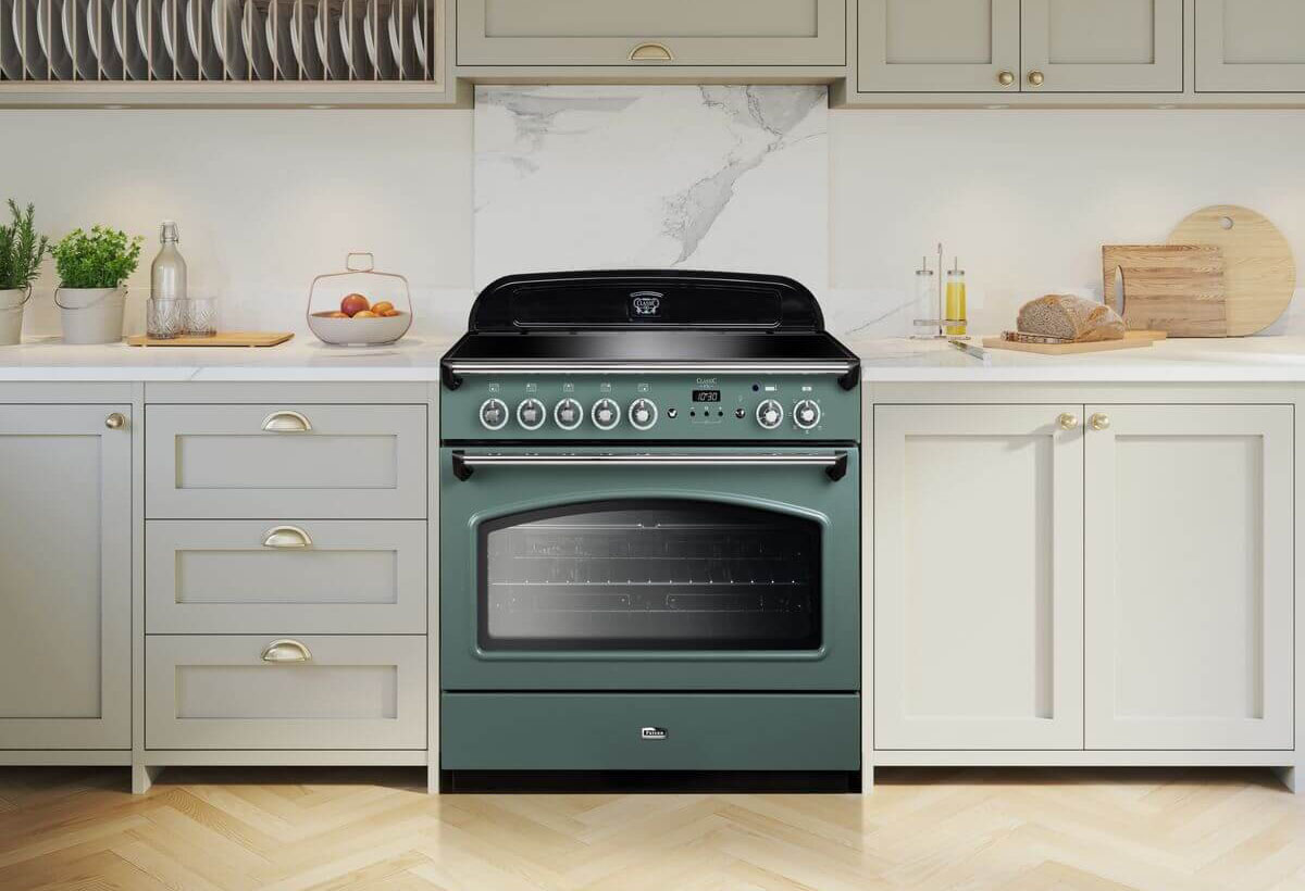Falcon Classic FX 90cm Dual Fuel Range Cooker Mineral Green/Chrome ...