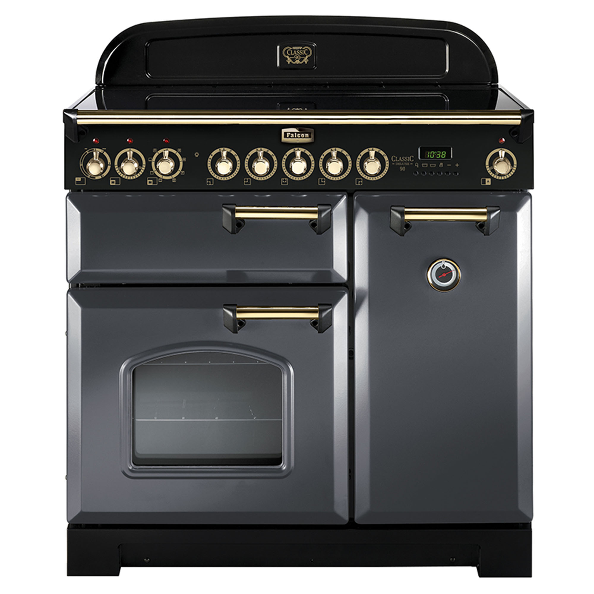 Falcon Classic Deluxe 90CM Induction Range Cooker Slate/Brass CDL90EISL ...