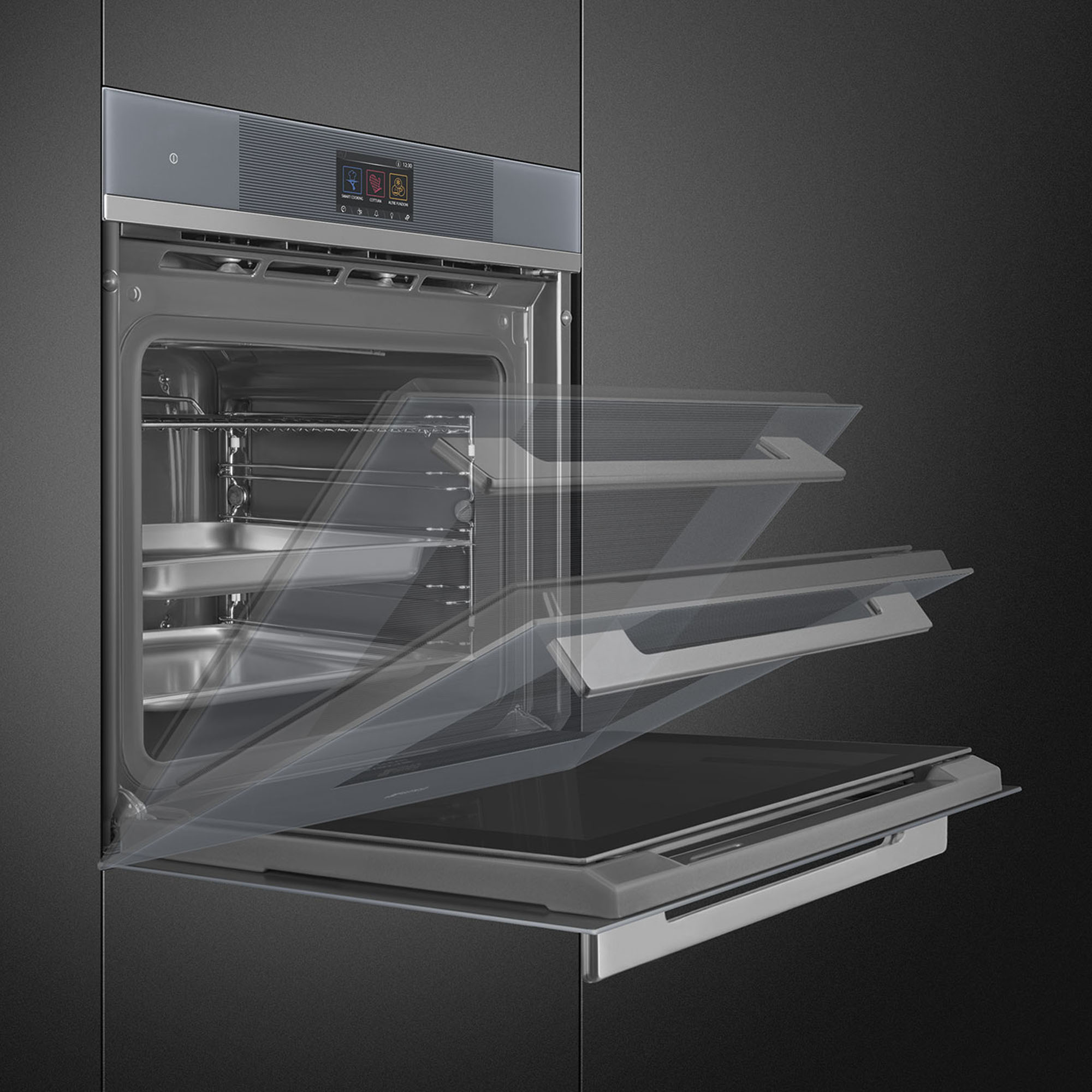 Smeg 60cm Linea Steam100 Pro Oven Silver SOA6104S4PS - Signature Appliances