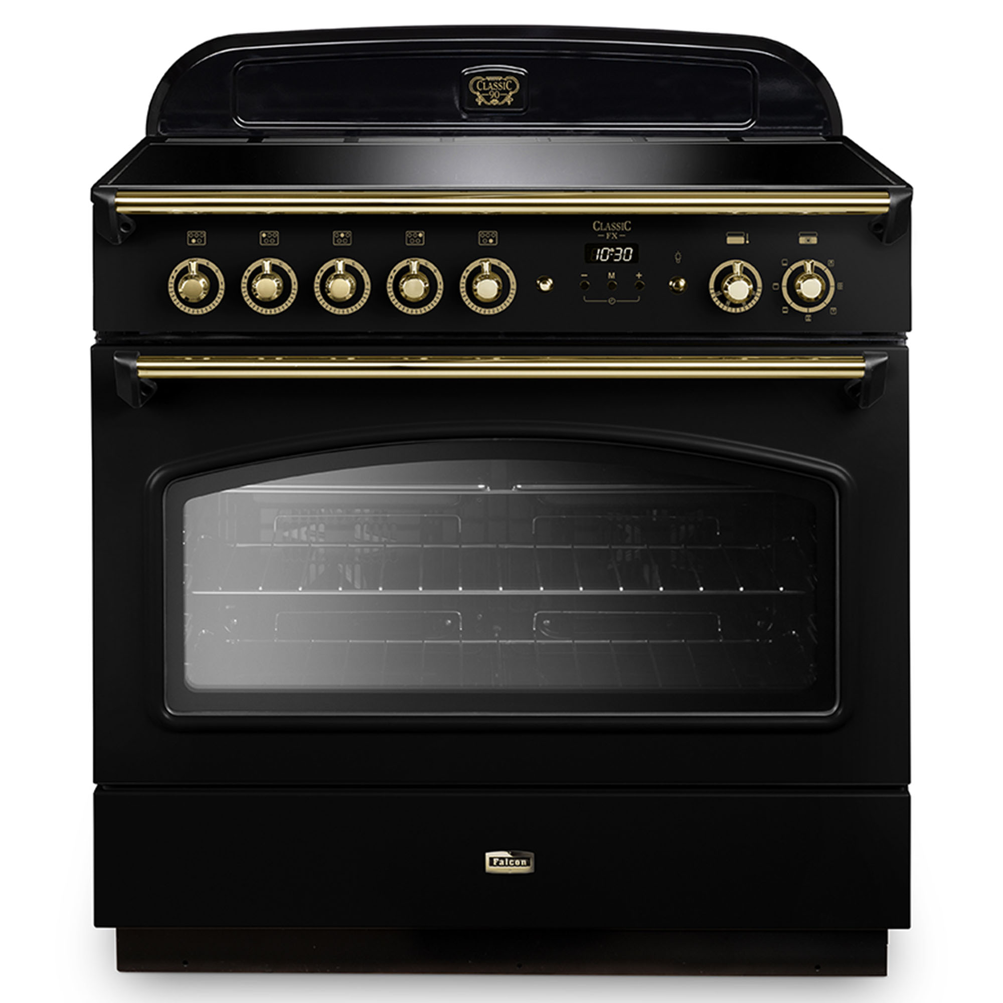 Falcon Classic FX 90cm Induction Range Cooker Black/Brass CLA90FXEIBL ...