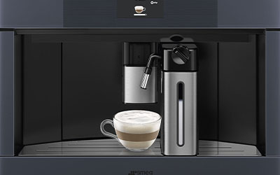 Smeg Linea Compact Built-in Coffee Machine - Neptune Grey CMS4104G ...