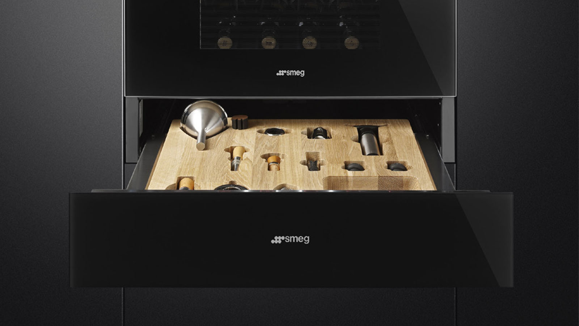 Smeg Linea 15cm Sommelier Drawer - Midnight Black CPS115B3 - Signature ...