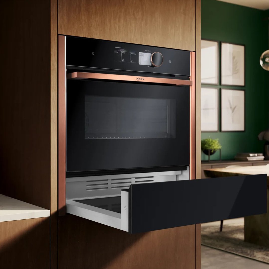 Neff 14cm multifunctional warming drawer with Deep Black Side Trims ...