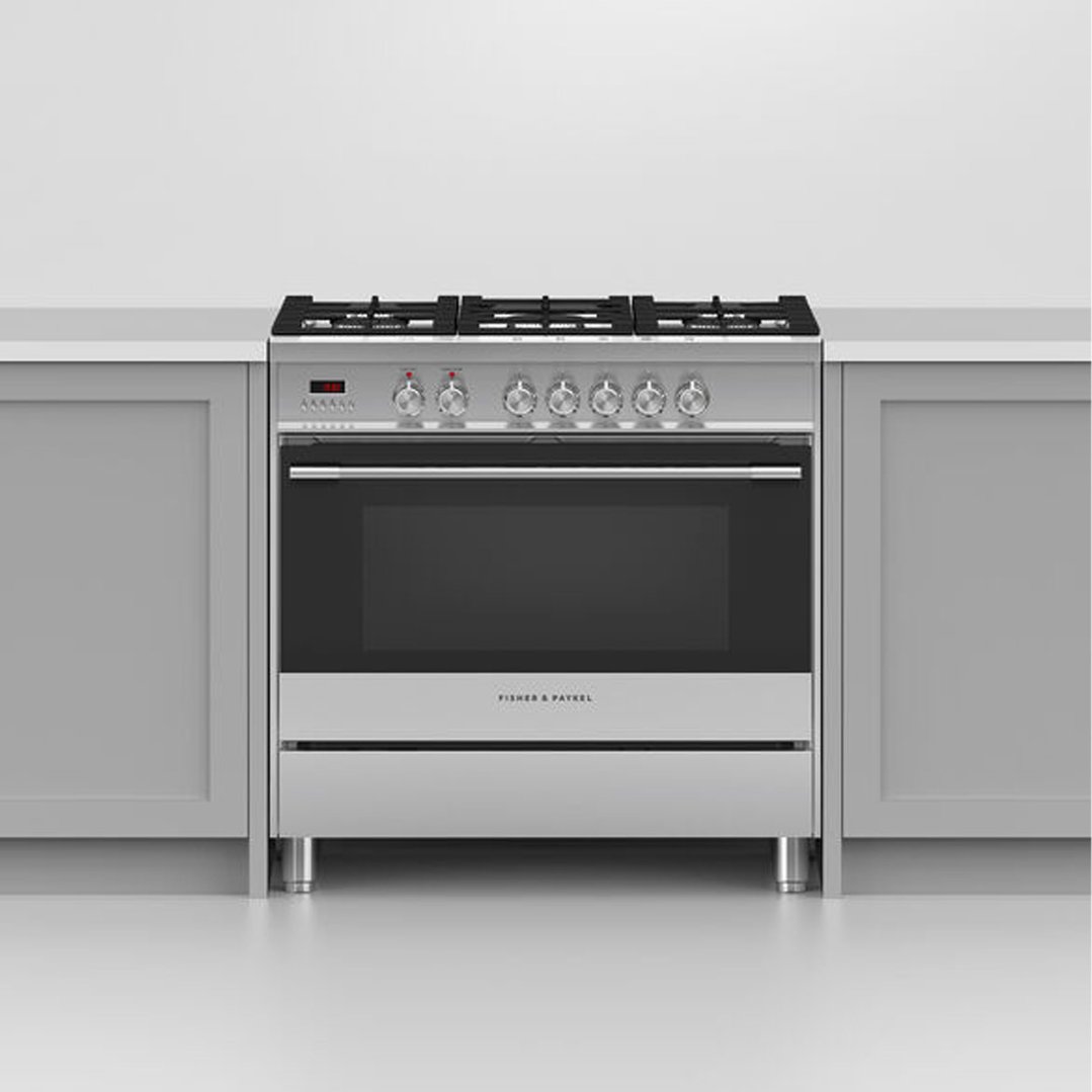 Fisher & Paykel 90cm Series 5 Classic 5 Burner Dual Fuel Cooker ...