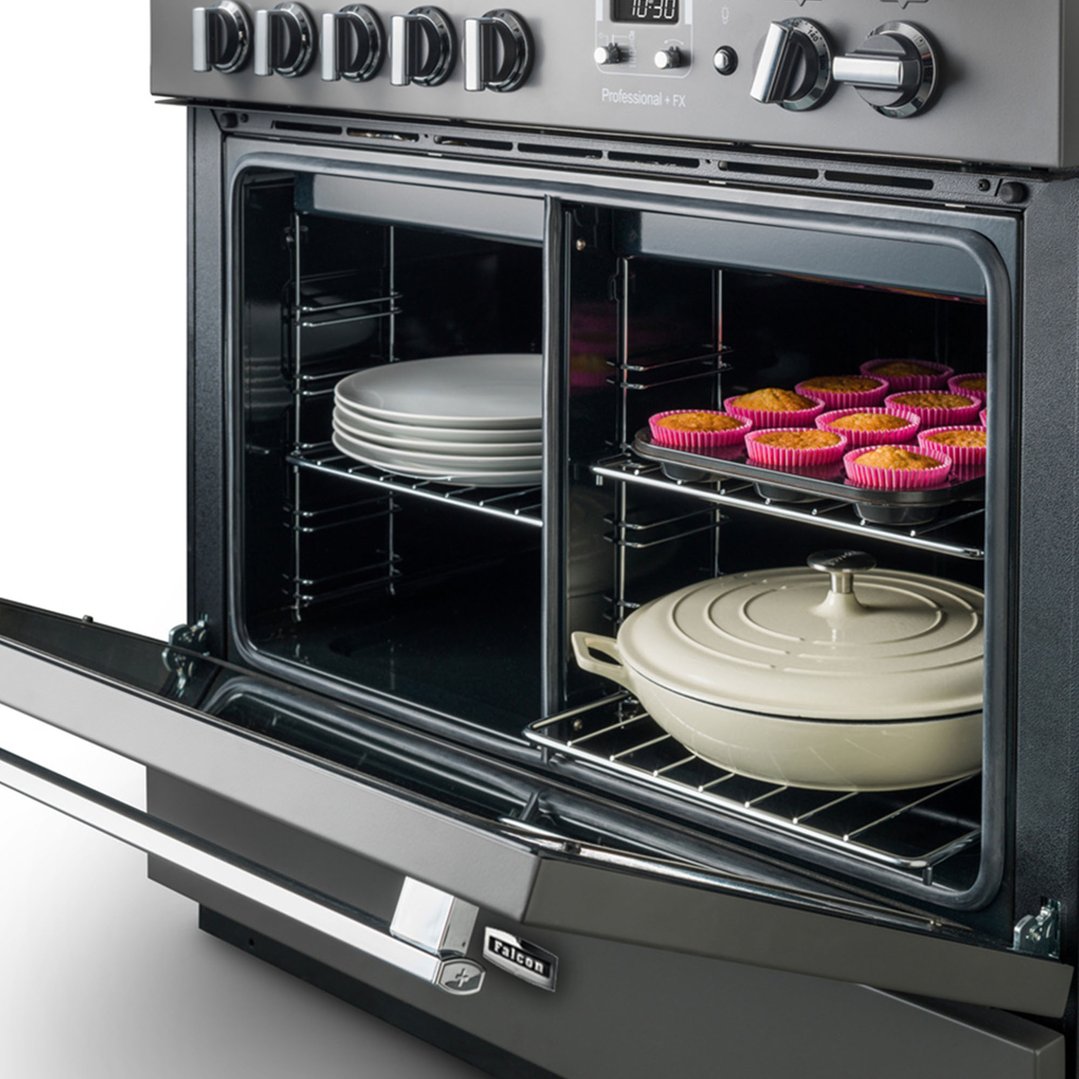 Falcon Professional+ FX 90CM Dual Fuel Range Cooker Slate/Chrome ...