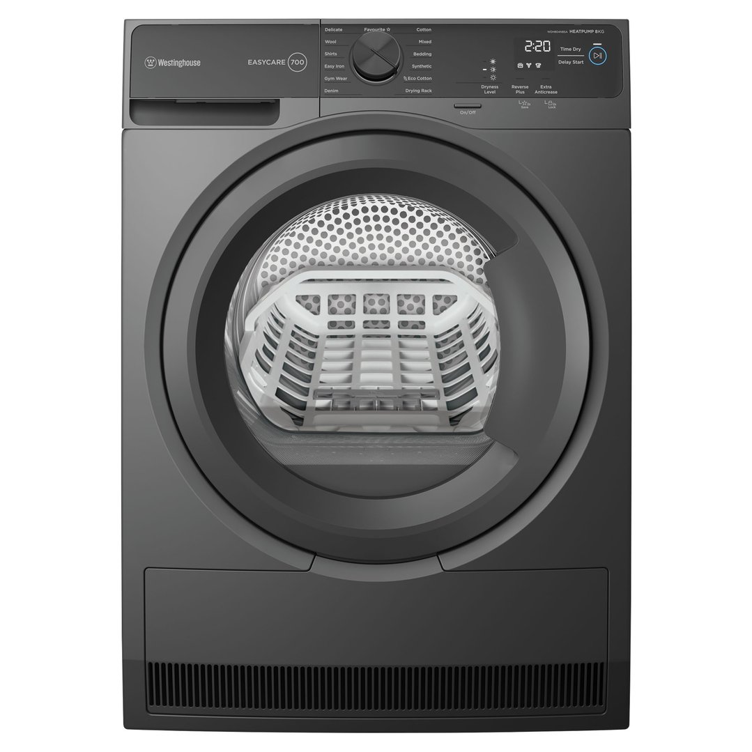 Westinghouse 8kg Dark Grey Heat Pump Dryer WDH804N8SA - Signature ...