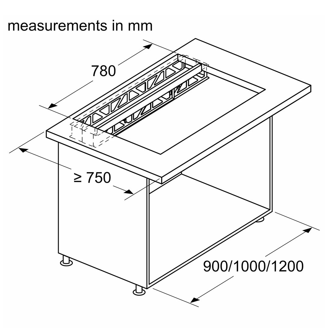 Mounting kit for seamless installation of Glass Draft DSZ8WW1Y2 ...
