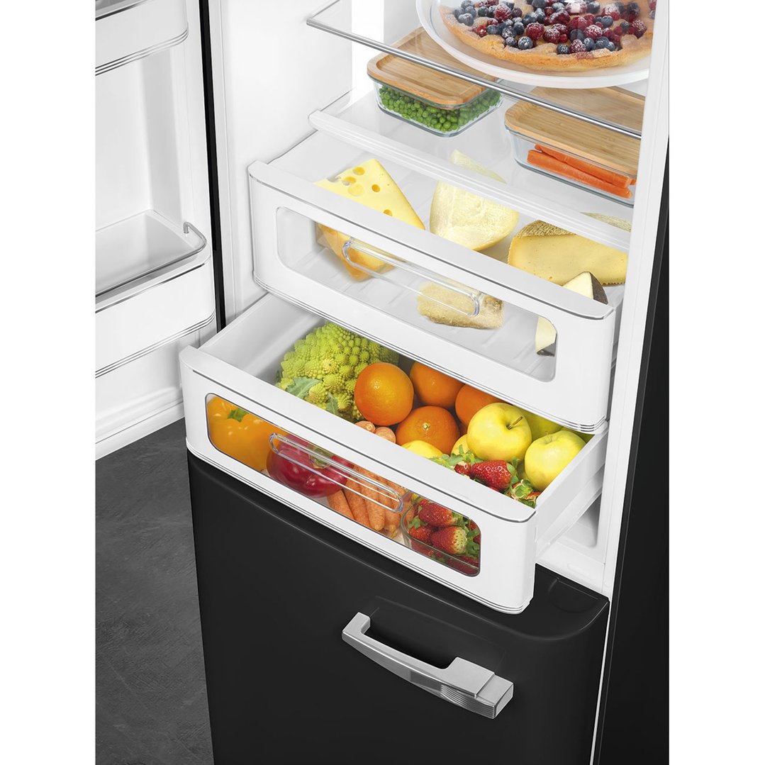 Smeg FAB 32 50’S Style Retro Refrigerator, Left Hand - Black ...