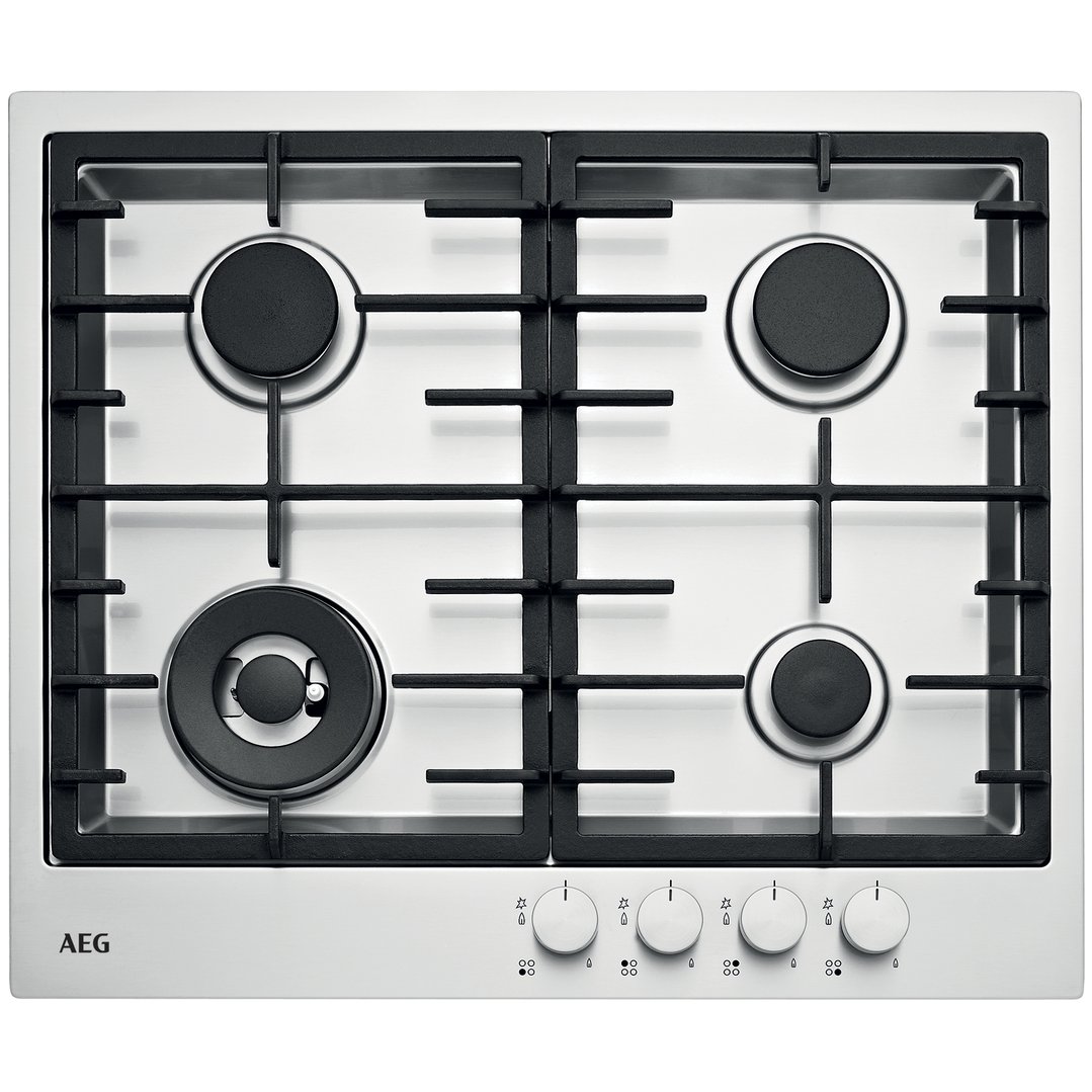 AEG 60cm 4 Burner Stainless Steel Gas Cooktop HG60FXA - Signature ...