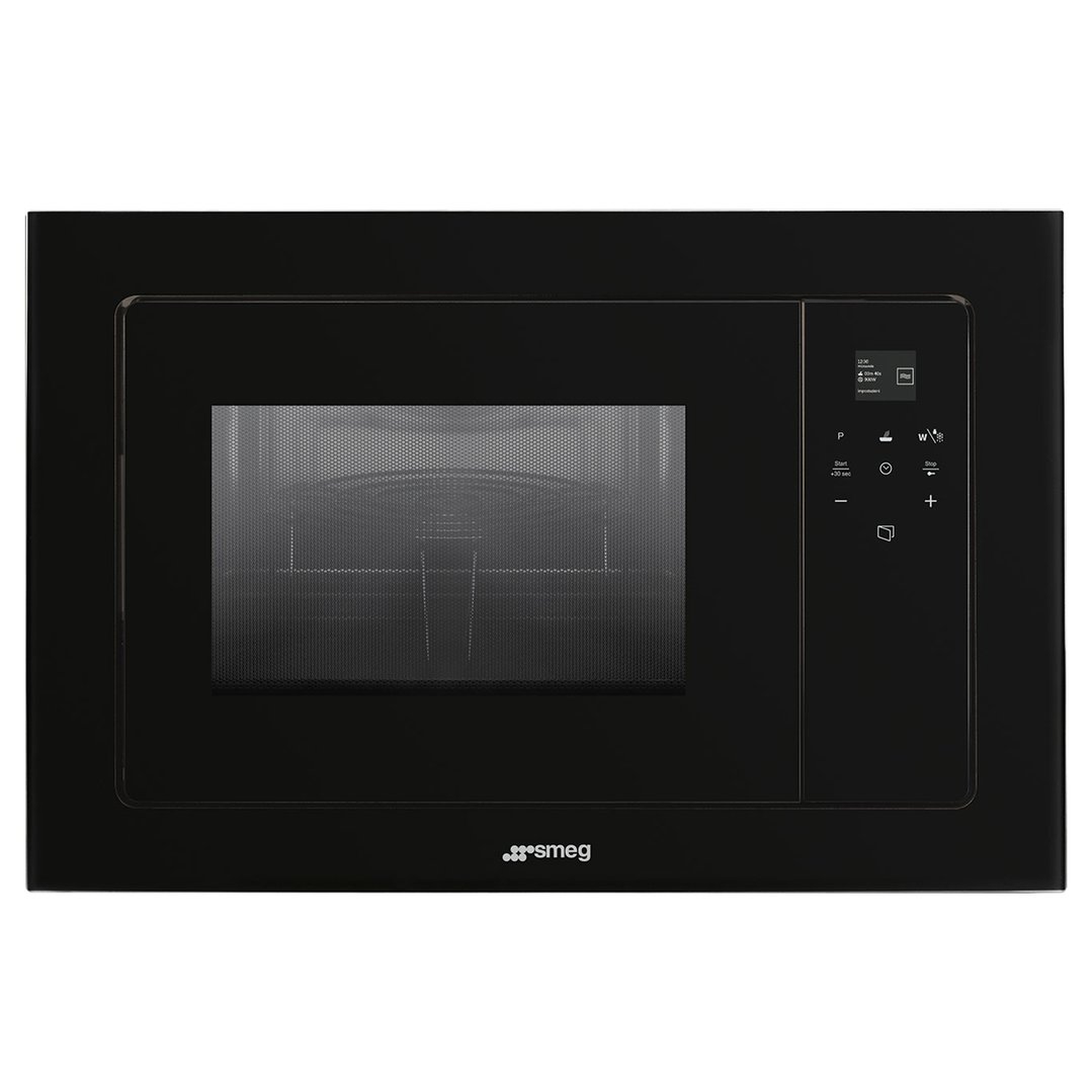 Smeg Linea Built-in Microwave Oven - Black FMIA120B3 - Signature Appliances