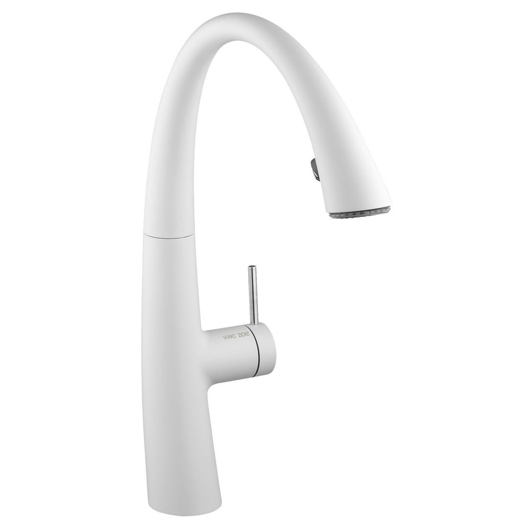 Kwc Zoe Pull-Out Kitchen Tap with Light - White 10201122150 - Signature ...