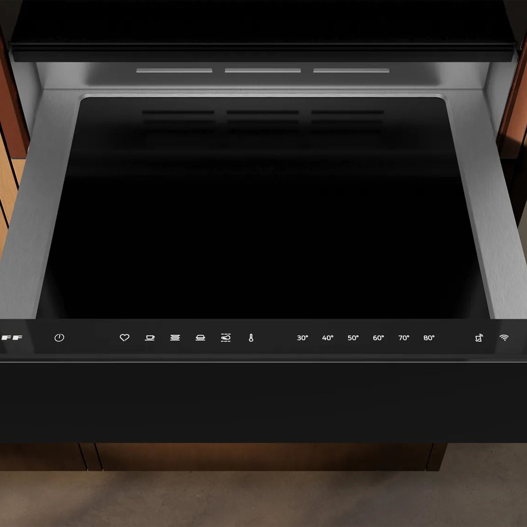 Neff 14cm multifunctional warming drawer with Deep Black Side Trims ...