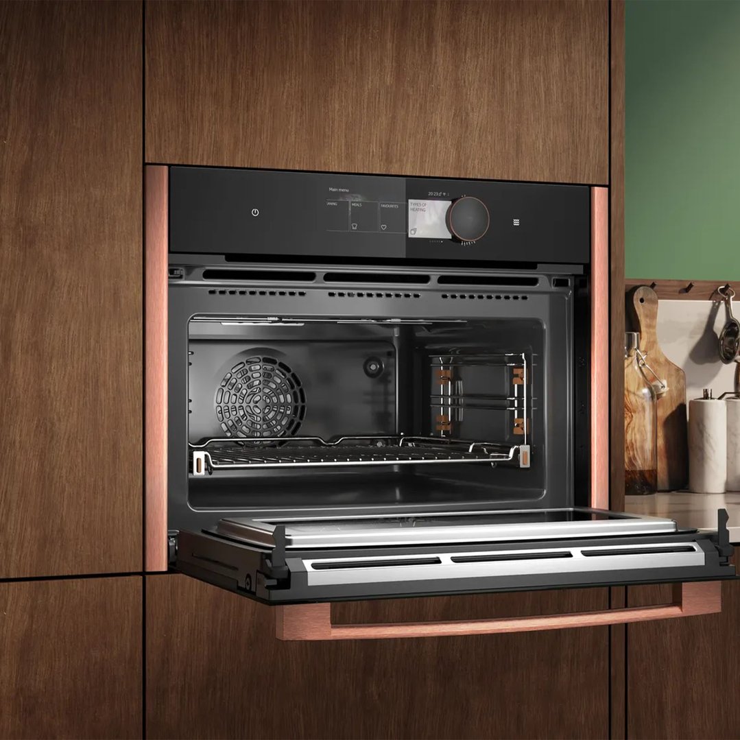 Neff Pyrolytic Compact Oven with Microwave with Brushed Bronze Side ...