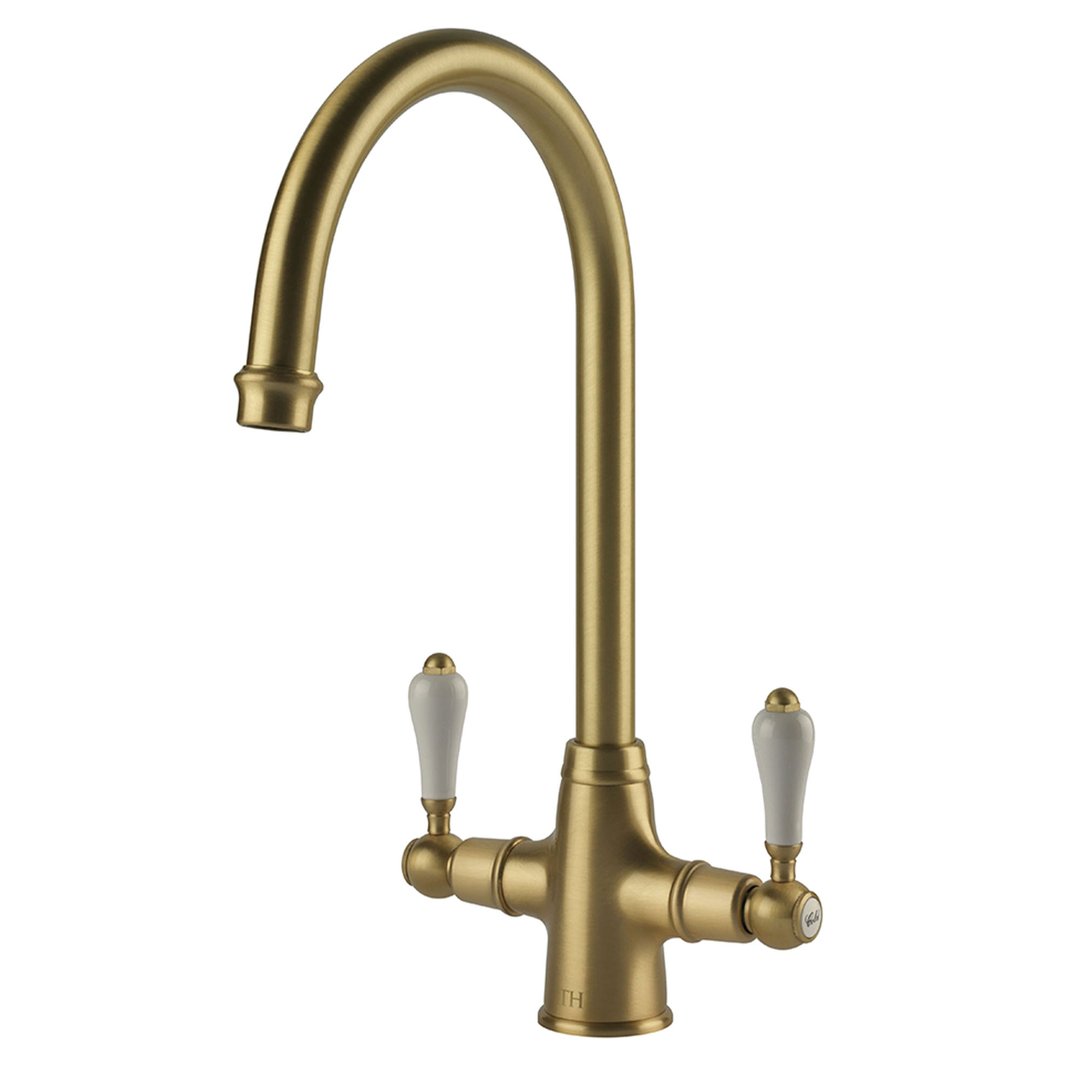 Turner Hastings Ludlow Double Mixer Tap - Brushed Brass LU103DM-BB ...