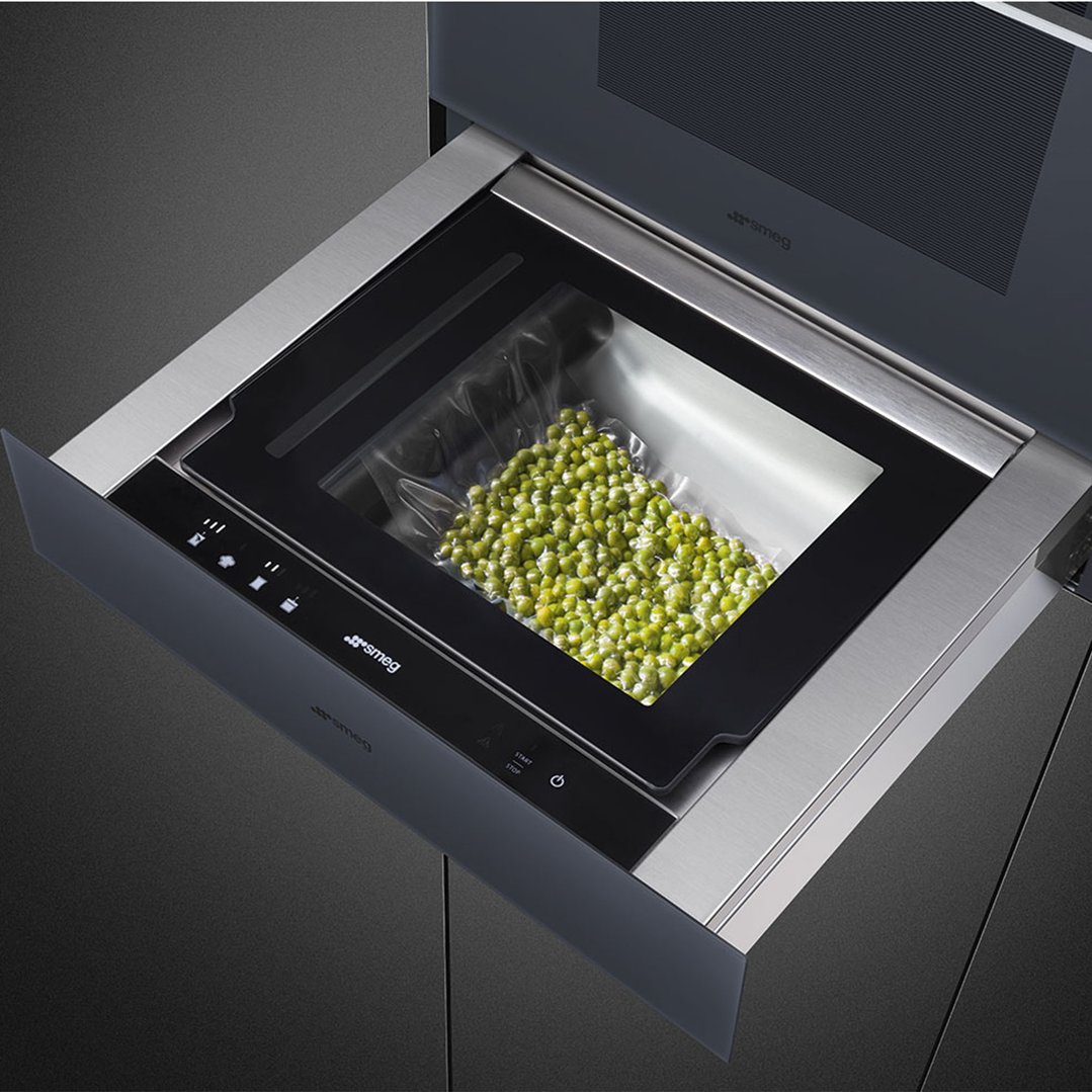 Smeg Linea 15cm Vacuum Drawer - Neptune Grey CPV115G - Signature Appliances