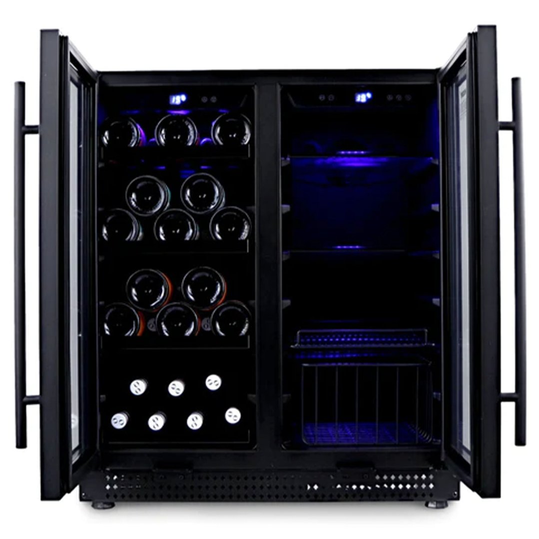 Riserva 168L Double Door Dual Zone Wine Fridge in Black HUSWS66MBZY ...