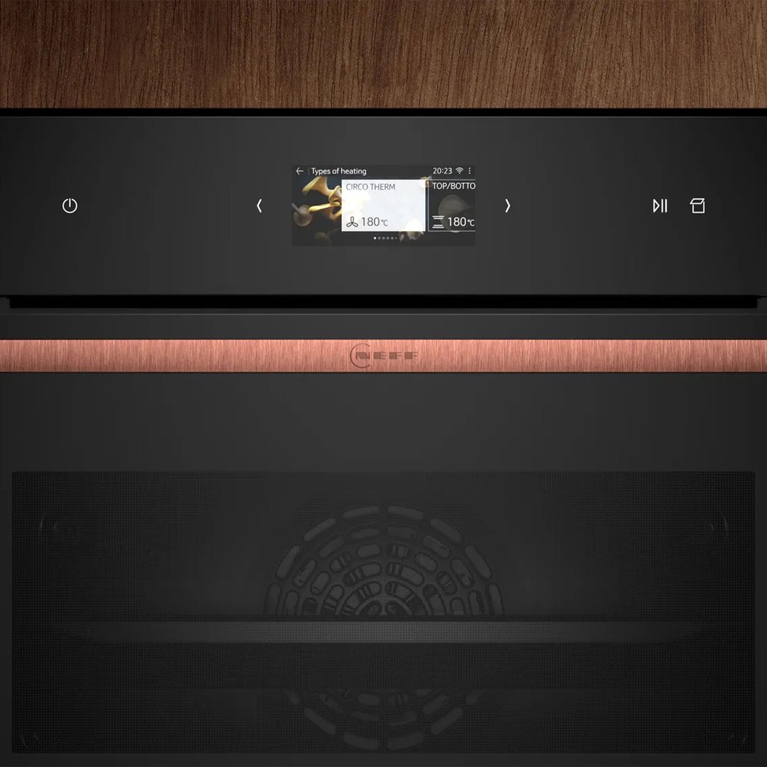 Neff Compact Oven with FullSteam with Brushed Bronze Side Trims ...