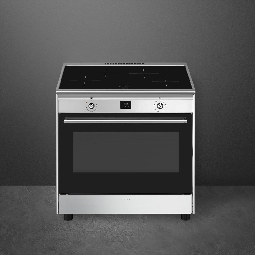 Smeg Classic 90cm Upright Cooker with Induction Hob - Stainless Steel ...