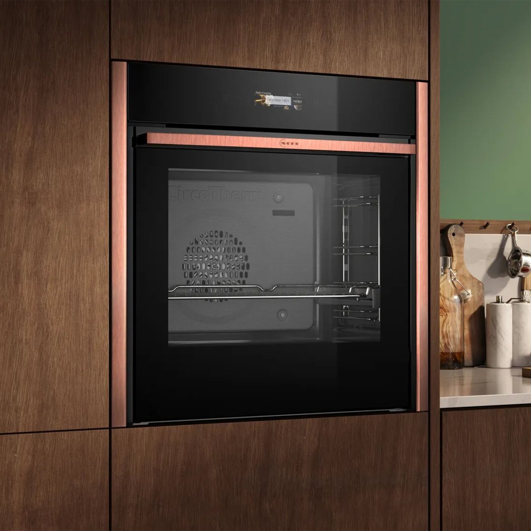Neff Pyrolytic Slide & Hide® Oven with Brushed Bronze Side Trims ...