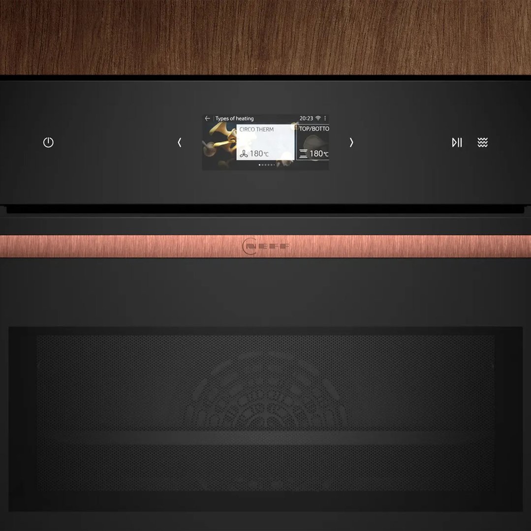 Neff Compact Oven with Microwave with Brushed Bronze Side Trims ...
