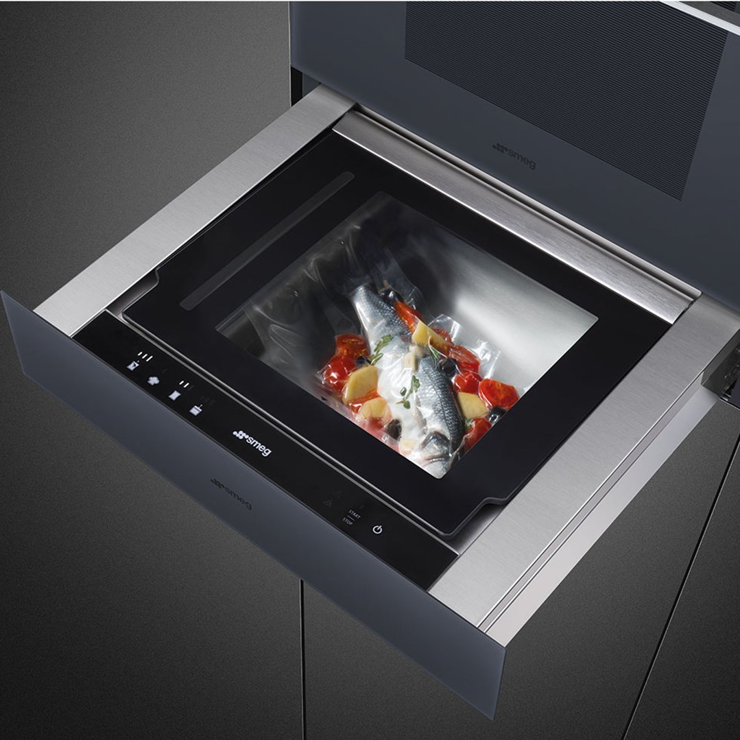 Smeg Linea 15cm Vacuum Drawer - Neptune Grey CPV115G - Signature Appliances