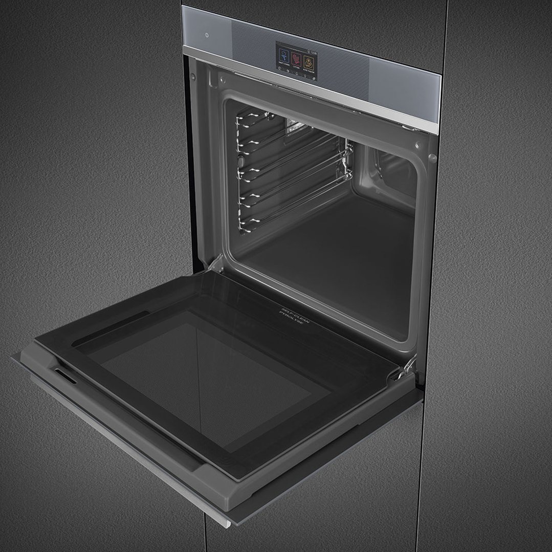 Smeg 60cm Linea Steam100 Pro Oven Silver SOA6104S4PS - Signature Appliances