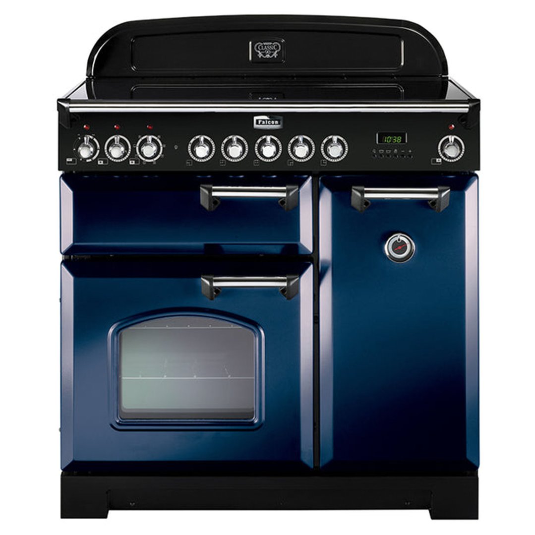 Falcon Classic Deluxe 90CM Induction Range Cooker Royal Blue/Chrome ...