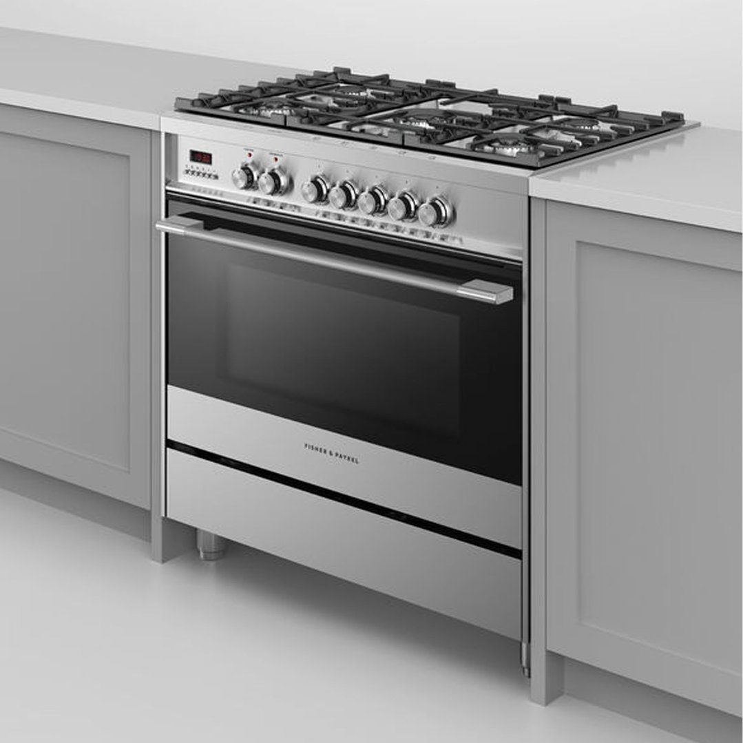 Fisher & Paykel 90cm Series 5 Classic 5 Burner Dual Fuel Cooker ...