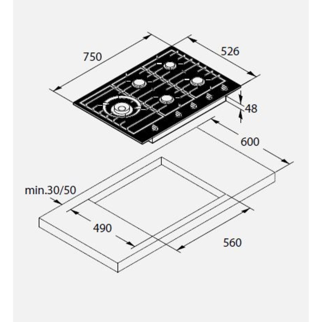 Asko 75cm Gas Cooktop Graphite Black HG1776AD - Signature Appliances