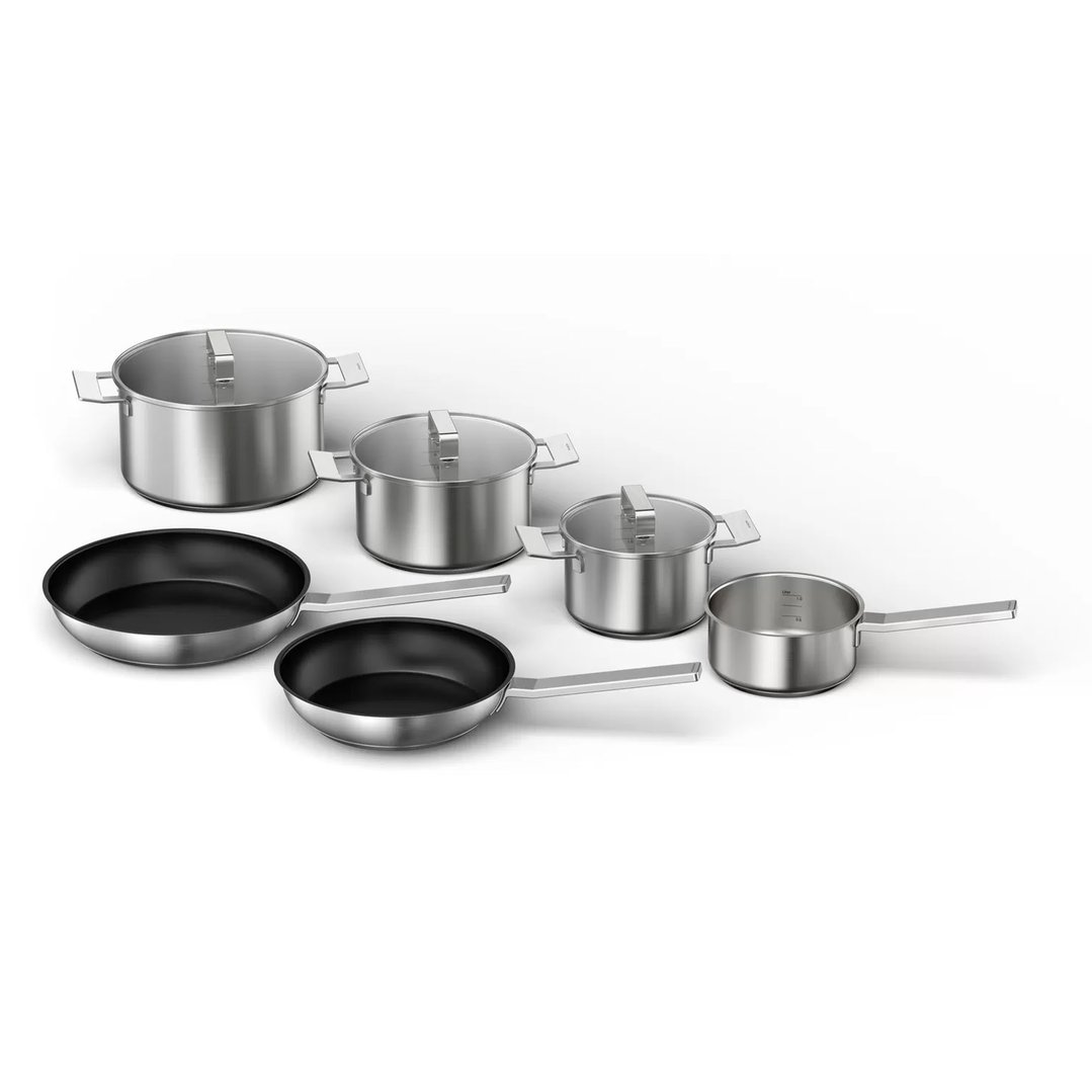 6 piece ProInduction cookware set consists of: 3 pots, 2 pans and 1 ...