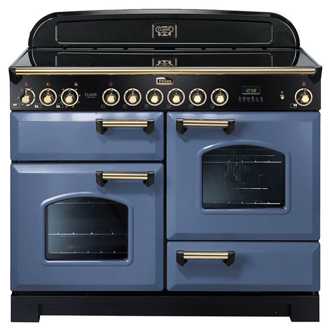 Falcon Classic Deluxe 110CM Induction Range Cooker Stone Blue/Brass ...