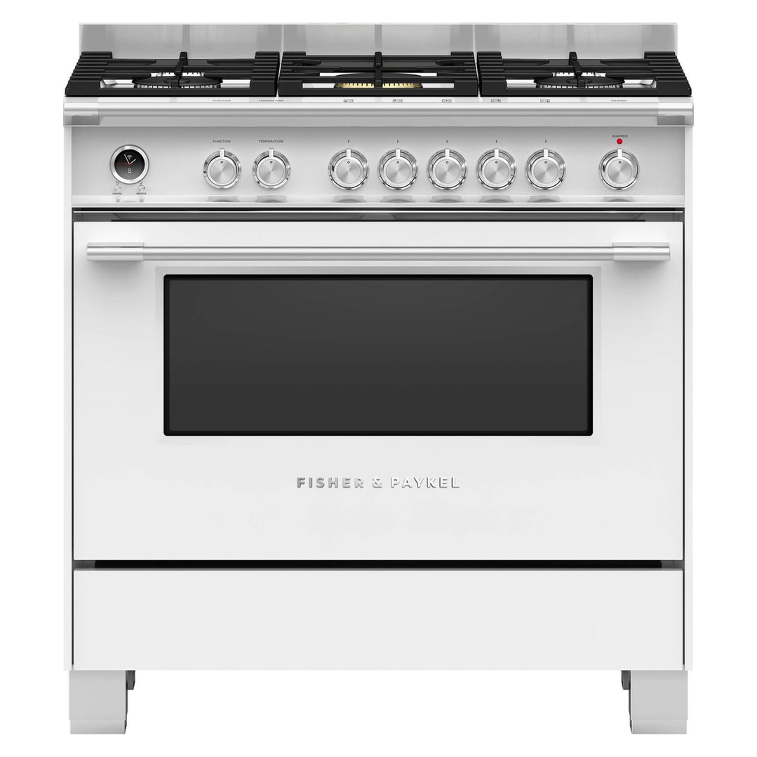 Fisher & Paykel 90cm Series 9 Classic 5 Burner Dual Fuel Pyrolytic ...