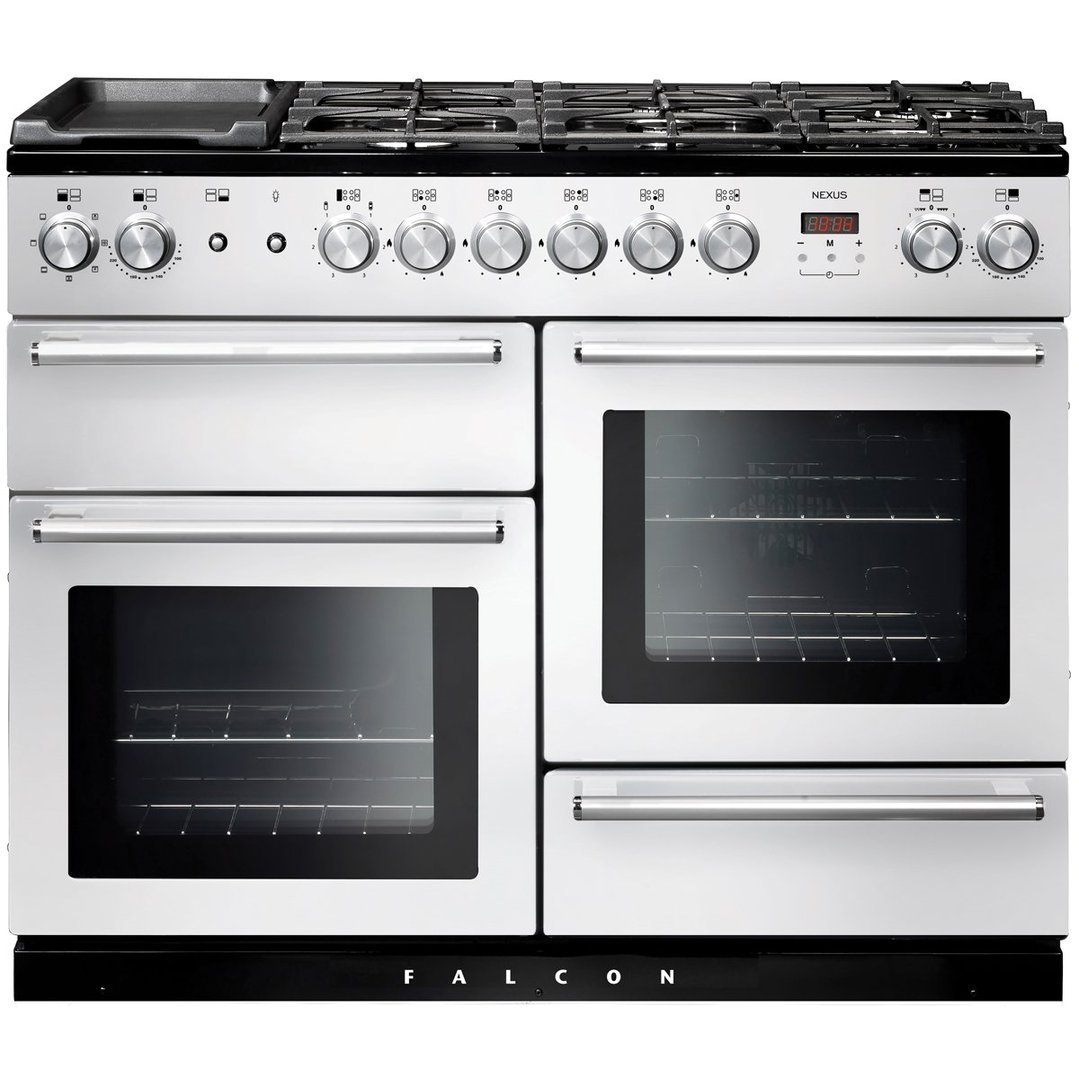 Falcon Nexus 110cm Dual Fuel Upright Cooker White/Chrome NEX110DFWH/CH ...