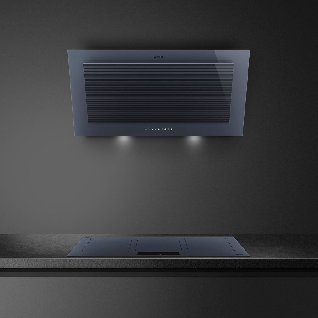Smeg Linea 90cm Vertical Rangehood - Neptune Grey KV194G - Signature ...