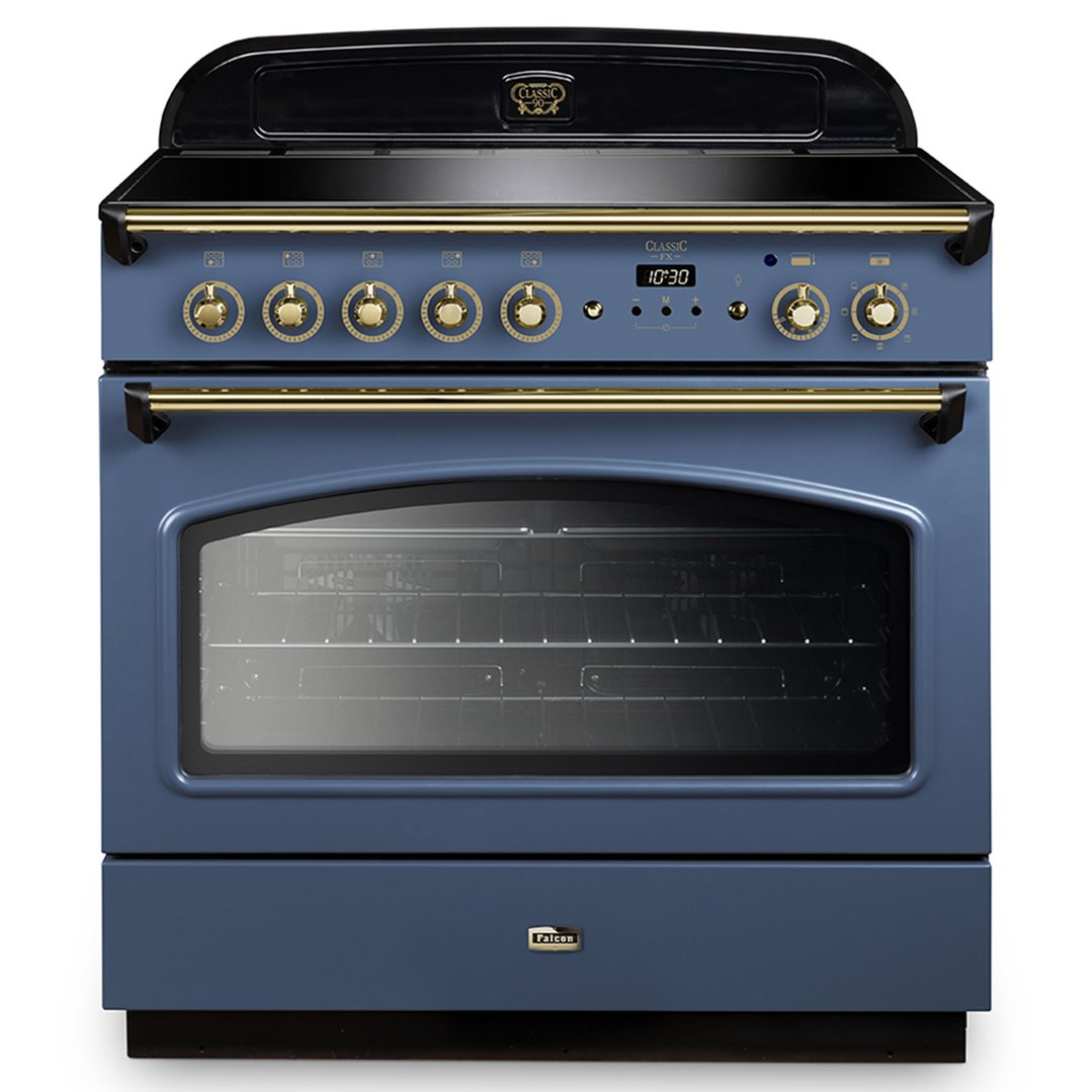 Falcon Classic FX 90cm Induction Range Cooker Stone Blue/Brass ...