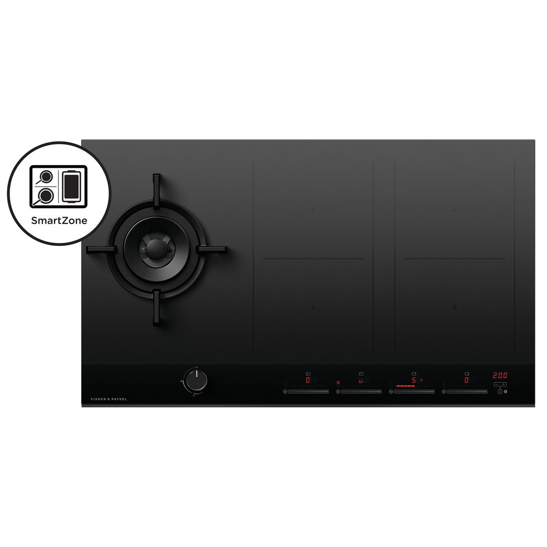 90cm Series 9 1 Burner 4 Zone Hybrid Cooktop 2 SmartZones Natural Gas CGI905DNGTB4 Signature Appliances