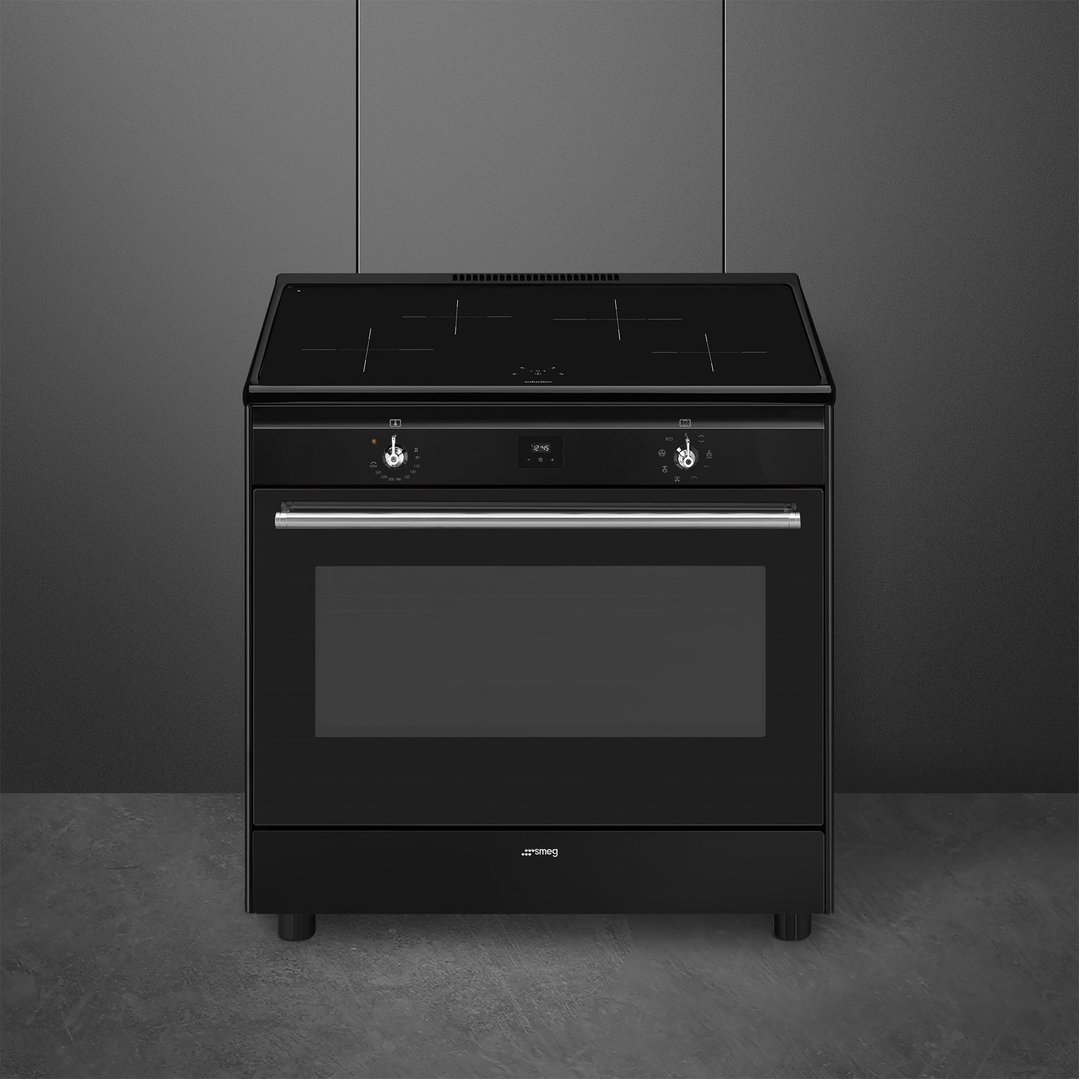 Smeg Classic 90cm Upright Cooker with Induction Hob - Black CX91IMBL ...