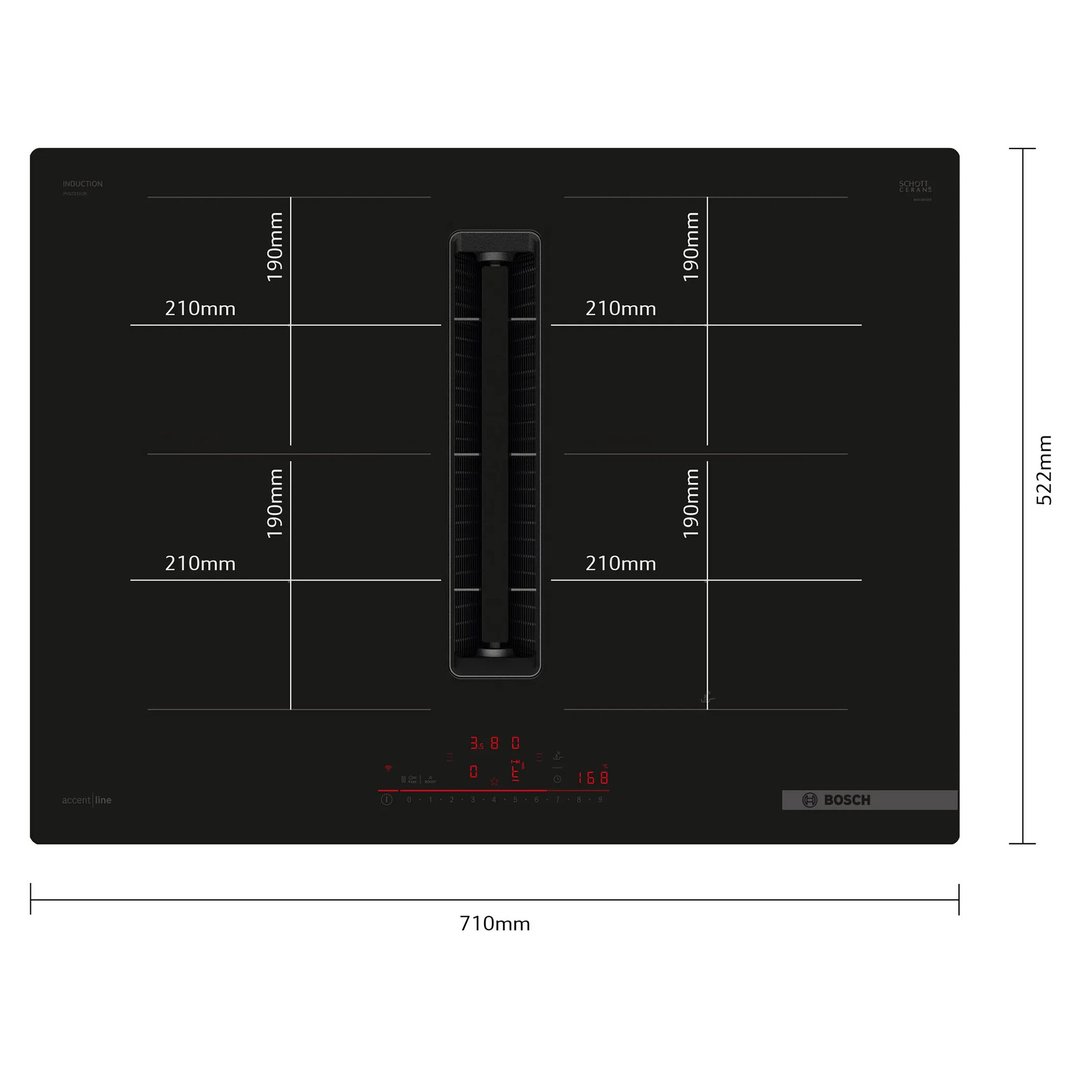 Bosch Series 6 - 2-in-1 Cooktop with Integrated Ventilation 70cm ...