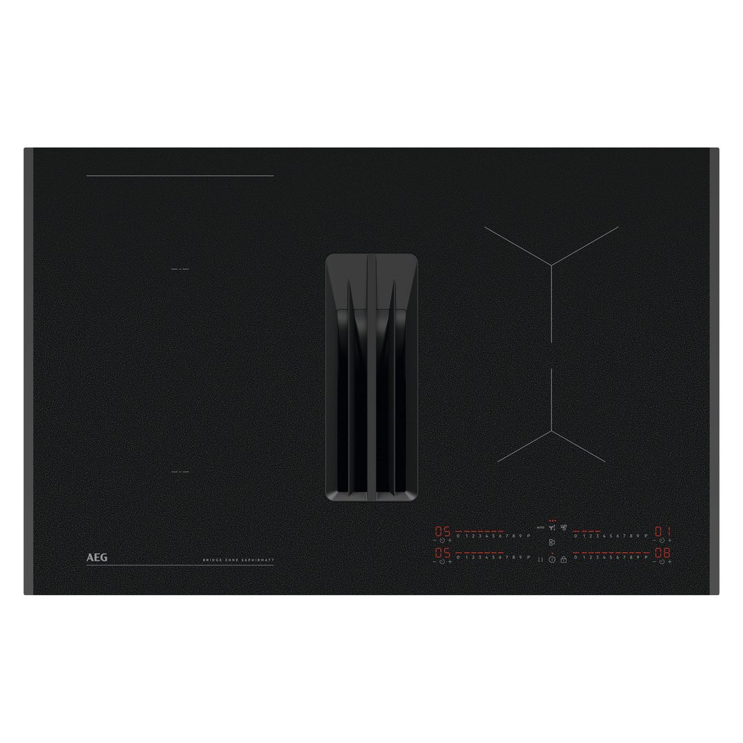 AEG 80cm 4 Zone Induction Cooktop with Integrated Rangehood NCH84B03FZ ...