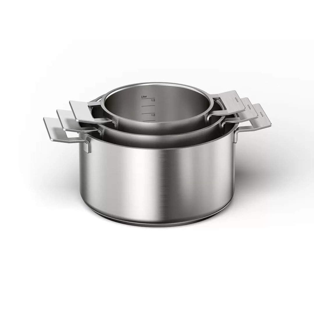 6 piece ProInduction cookware set consists of: 3 pots, 2 pans and 1 ...