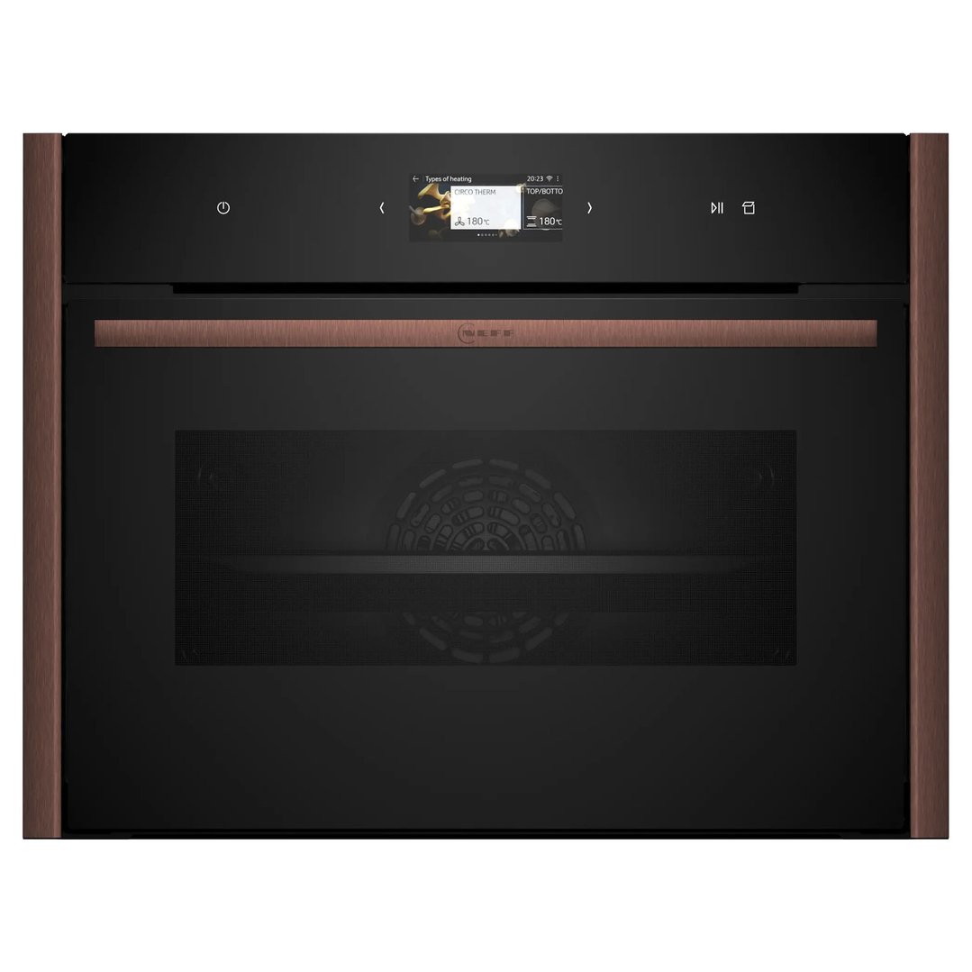 NEFF Compact Oven with FullSteam with Brushed Bronze Side Trims ...