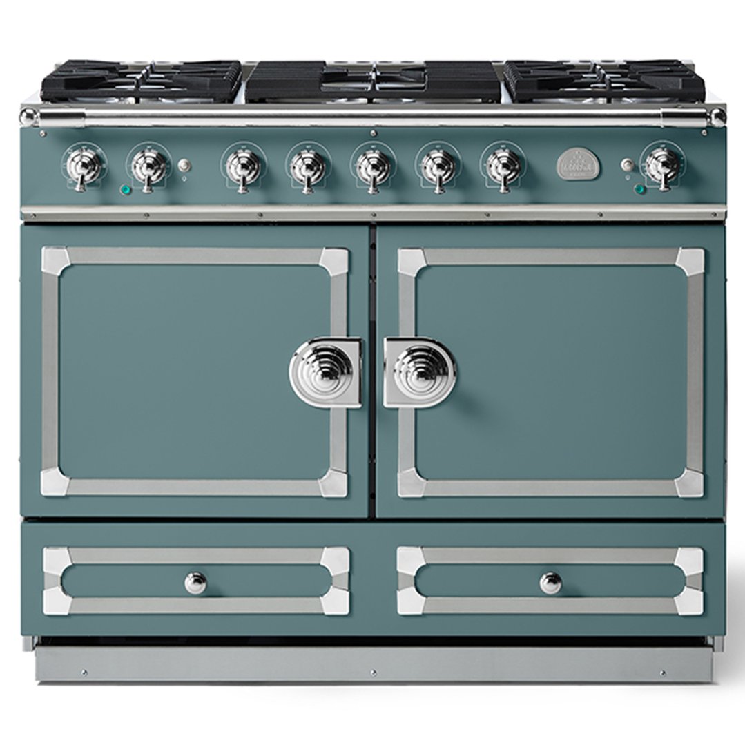 La Cornue CornuFe 110cm Dual Fuel Range Cooker - Ocean, Polished Chrome ...